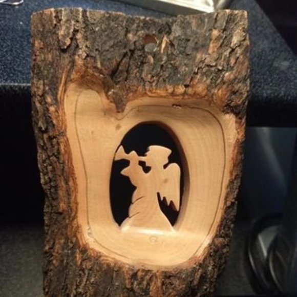 Bethlehem Christian Artisans | Holiday | Olive Wood Trumpeting Angel ...